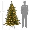 HOMCOM 6ft Prelit Artificial Christmas Tree with Warm White LED Light ...