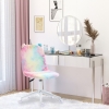 Vinsetto Fluffy Unicorn Office Chair with Mid-Back and Swivel Wheel ...