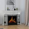 HOMCOM 3 Panel Folding Fire Guard Screen with Fireplace Tool Sets and ...