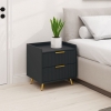 HOMCOM Elegant Two-Drawer Bedside Table - Black | Aosom UK