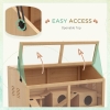 PawHut Hamster Cage, Wooden Small Animal Cage for Gerbils, Mice w ...
