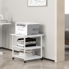 HOMCOM 3-Tier Printer Stand with Storage Shelf, Mobile Printer Table on ...