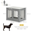 PawHut Dog Crate End Table with Three Doors, Furniture Style Dog Crate ...
