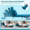 HOMCOM 4-in-1 Faux Suede Chair Bed - Blue | Aosom UK