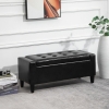 HOMCOM PU Leather Storage Ottoman Bench Storage Chest Tufted Ottoman ...
