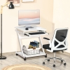 HOMCOM Movable Compact Small Computer PC Desk with 4 Moving Wheels ...