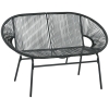 Outsunny Rattansessel Relaxsessel im Boho-Stil, 132 cm x 72 cm x 83 cm ...