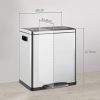 HOMCOM Bidone Immondizia a 2 Sezioni da 15L 40x34.8x47.5 cm | Aosom Italy