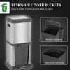 HOMCOM Dual Kitchen Bin, 20+14L Double Bin for Recycling and Waste ...
