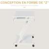 HOMCOM Bureau Informatique Roulant - Bureau Mobile - Table d'ordinateur ...