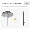 Outsunny 2m Beach Parasol Fishing Umbrella Brolly with Sides and Push ...