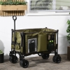 Outsunny Folding Garden Trolley on Wheels, Collapsible Camping Trolley ...