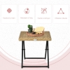 Outsunny Table basse pliable de jardin style cosy chic dim. 40L x 40l x 40H cm métal époxy ...