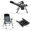 Outsunny Foldable Metal Frame Fishing Chair, with Adjustable Legs ...