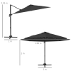 Outsunny 3(m) Adjustable Cantilever Parasol with Base, Solar LED Lights ...