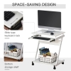 HOMCOM Movable Compact Small Computer PC Desk with 4 Moving Wheels ...