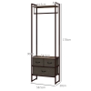 HOMCOM Free Standing Clothes Rail with 3 Fabric Drawers and Storage ...