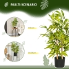 HOMCOM Artificial Plants Bamboo Tree in Pot Desk Fake Plants for Home ...