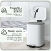 HOMCOM Bidone Immondizia da 12L Silenzioso 24.5x32x34.5 cm Bianco ...
