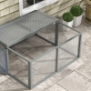 PawHut Wooden Folding Rabbit Hutch, Grey | Aosom UK