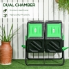 Outsunny Dual Chamber Garden Compost Bin, 130L Rotating Composter ...