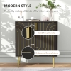 HOMCOM Art Deco Inspired Sideboard, with Adjustable Shelf - Black/Gold ...