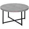 HOMCOM Table basse ronde effet béton ciré en MDF et métal - Ø 80 x 45 ...