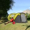 Outsunny 4-5 Person Pop-up Camping Tent Waterproof Family Tent w/ 2 Mesh Windows & PVC Windows ...
