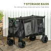 Outsunny Folding Garden Trolley, Cargo Traile on Wheels, Collapsible ...