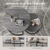 HOMCOM Industrial Nesting Coffee Table Set of 2, Round Coffee Tables ...