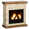 HOMCOM Gel and Ethanol Fireplace Stove, Modern Bioethanol Fire, Indoor ...