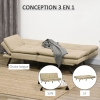 HOMCOM Banquette convertible 3 places canapé-lit clic-clac rembourré ...