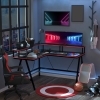 HOMCOM L-Shape Corner Gaming Desk Computer Table Black Red | Aosom UK