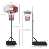SPORTNOW Adjustable Basketball Stand Net System, with Wheels, Enlarged ...