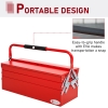 DURHAND Metal Tool Box 3 Tier 5 Tray Professional Portable Storage ...
