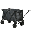 Outsunny Folding Garden Trolley, Cargo Traile on Wheels, Collapsible ...