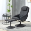 HOMCOM Faux Leather Reclining Chair and Footstool - Black | Aosom UK