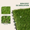 Outsunny Gazon synthétique Artificiel Set de 10 Dalles Carreaux 30 x 30 cm épaisseur Confort 3,5 ...