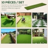 Outsunny Gazon synthétique Artificiel Set de 10 Dalles Carreaux 30 x 30 cm épaisseur Confort 3,5 ...