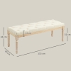 HOMCOM Vintage Wooden Bed End Bench - Cream White | Aosom UK