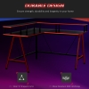 HOMCOM L-Shape Corner Gaming Desk Computer Table Black Red | Aosom UK