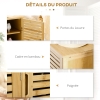 HOMCOM Meuble à chaussures armoire à chaussures style naturel - 2 ...