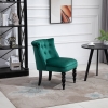 HOMCOM Velvet Accent Chair, Button Tufted Wingback Chair with Rubber ...