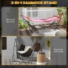 Outsunny Foldable Hammock Stand, Portable Hammock with Metal Frame, 2 ...