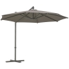 Outsunny 3m Overhanging Parasol, with 360° Rotating Movement - Dark ...