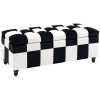HOMCOM 114 x 47 x 47cm Velvet Storage Ottoman, Button-tufted Footstool ...