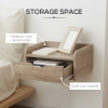 HOMCOM Floating Bedside Cabinet with Drawer, Wall Mounted Nightstands ...
