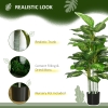 HOMCOM Artificial Evergreen Tree Fake Decorative Plant in Nursery Pot ...