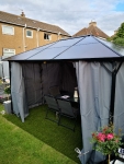 Outsunny 3 x 4m Garden Aluminium Gazebo Hardtop Roof Canopy Marquee ...