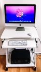 HOMCOM Movable Compact Small Computer PC Desk with 4 Moving Wheels ...